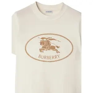 Burberry Knight Stamp Crewneck T-shirt - Chalk