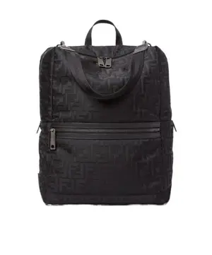 Fendi Ff Jacquard Backpack - Black