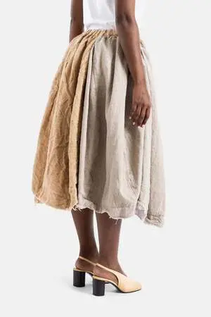 Comme Des Garçons Midi Skirt With Drawstring And Raw Edge