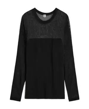 TOTEME Sheer Long-sleeve Top