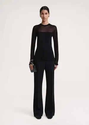 TOTEME Sheer Long-sleeve Top