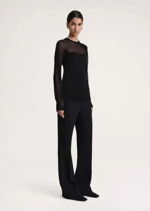 TOTEME Sheer Long-sleeve Top