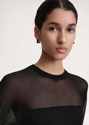 TOTEME Sheer Long-sleeve Top