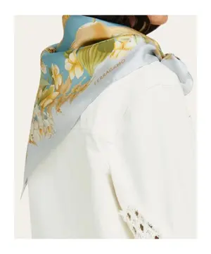 FERRAGAMO Jungle Print Silk Scarf - Nude