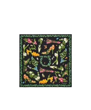 FERRAGAMO Eden Shoes Print Silk Scarf - Black