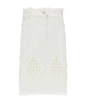 FERRAGAMO Denim Skirt With Frayed Detail