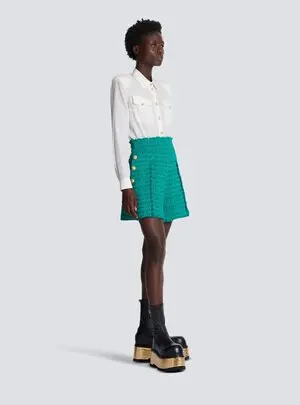Balmain Buttoned Tweed Shorts