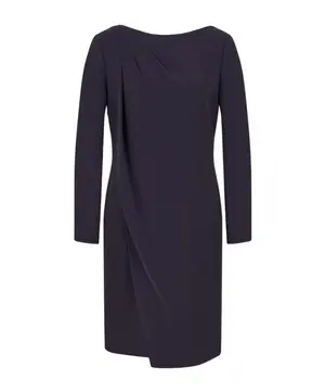 Emporio Armani Long Sleeve Pleated Front Panel Dress