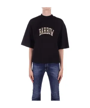 BARROW Logo Embroidered Cropped T-shirt