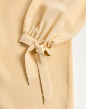 Valentino Garavani Crepe De Chine Long Sleeve Blouse With Fringe Detail