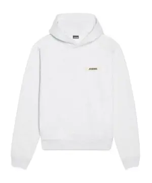 Jacquemus The Gros Grain Long Sleeved Hoodie - Grey