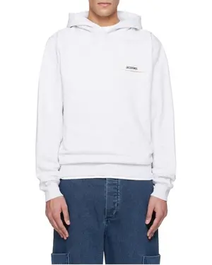 Jacquemus The Gros Grain Long Sleeved Hoodie - Grey