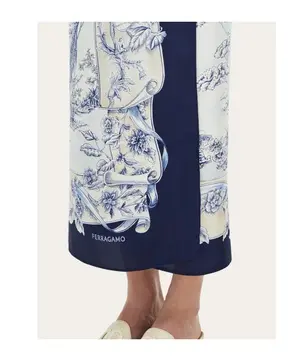 FERRAGAMO Voyage Print Silk Sarong - Blue