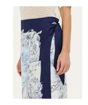 FERRAGAMO Voyage Print Silk Sarong - Blue