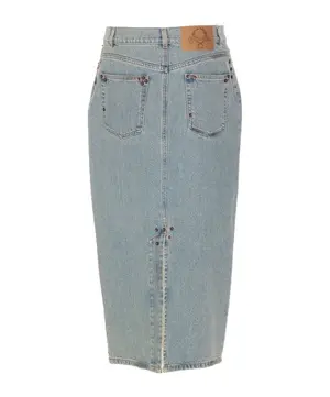 Moschino Denim Midi Skirt - Gray