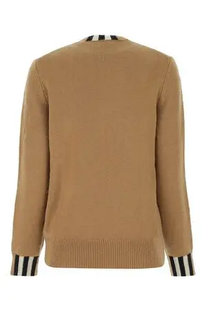 Burberry Cashmere Jumper With Striped Edging