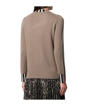 Burberry Cashmere Jumper With Striped Edging