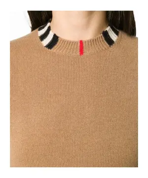 Burberry Cashmere Jumper With Striped Edging