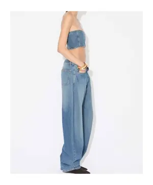 Alaïa Low Waist Curved Leg Jeans - Mineral