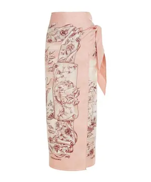 FERRAGAMO Voyage Print Silk Sarong - Pink