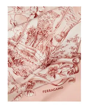 FERRAGAMO Voyage Print Silk Sarong - Pink