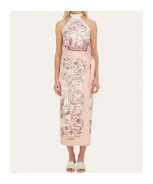 FERRAGAMO Voyage Print Silk Sarong - Pink