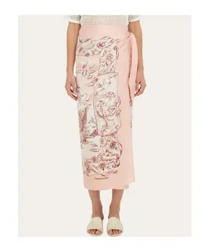 FERRAGAMO Voyage Print Silk Sarong - Pink