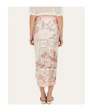 FERRAGAMO Voyage Print Silk Sarong - Pink