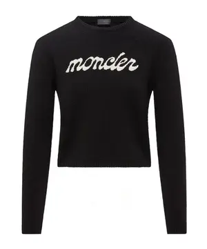 Moncler Logo Detailed Crewneck Sweater - Black