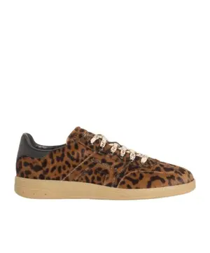 Santoni Leopard Print Lace-up Sneakers