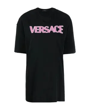 Versace Logo Printed Crewneck T-shirt