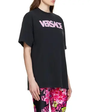 Versace Logo Printed Crewneck T-shirt