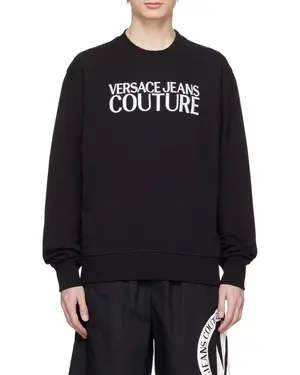 Versace Embroidered Logo Crewneck Sweatshirt