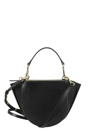WANDLER Hortensia Foldover Top Mini Bag - Black
