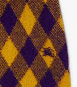 Burberry Argyle Logo Embroidered Skirt