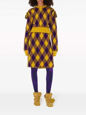Burberry Argyle Logo Embroidered Skirt