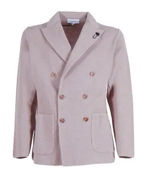 LARDINI Double-breasted Long-sleeved Blazer - Gray