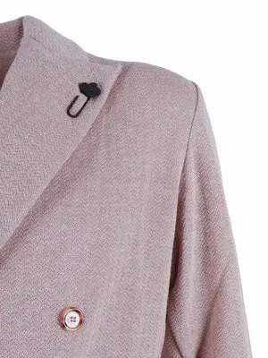 LARDINI Double-breasted Long-sleeved Blazer - Gray
