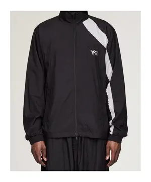 Y3 Zip-up Jacket With Raw Edge 3-stripes - Black