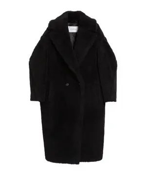 Max Mara Tedgirl Button-up Long Coat - Black