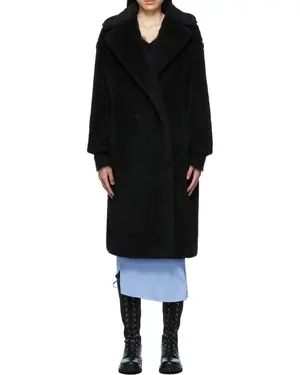 Max Mara Tedgirl Button-up Long Coat - Black