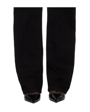 Valentino Garavani Button Detailed Straight Leg Jeans - Black