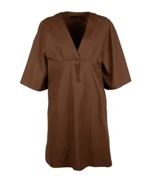 Seventy V-neck Mini Dress With Tassel Detail - Brown