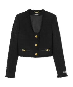 Versace Cropped Jacket With V-neck