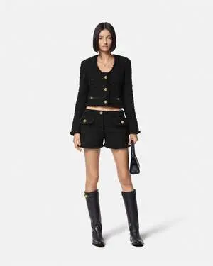 Versace Cropped Jacket With V-neck