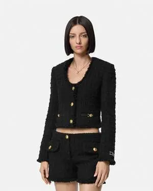 Versace Cropped Jacket With V-neck