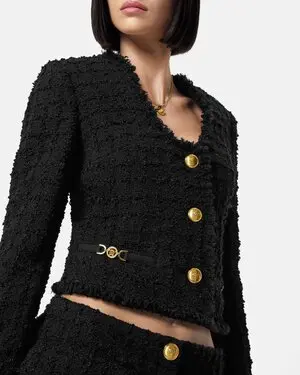 Versace Cropped Jacket With V-neck