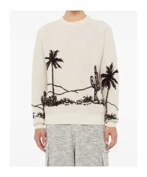 Alanui Desert Print Knitted Jumper - White/black