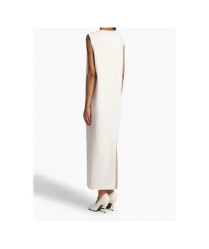 Khaite Crispin Sleeveless Maxi Dress With V-neck - Chalk