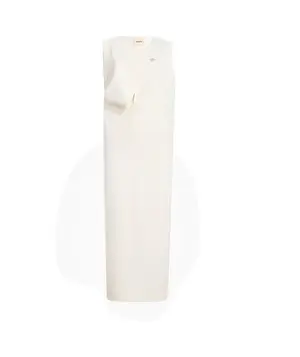 Khaite Crispin Sleeveless Maxi Dress With V-neck - Chalk